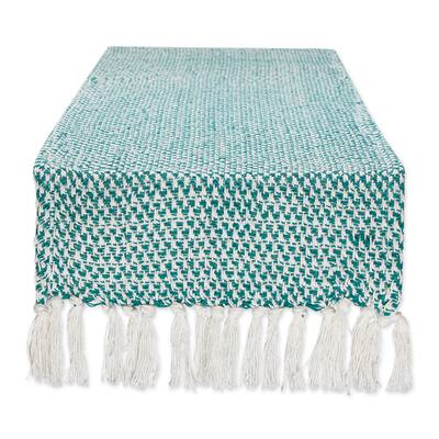 DII® 108" Woven Fringed Table Runner, Color: Teal | Michaels