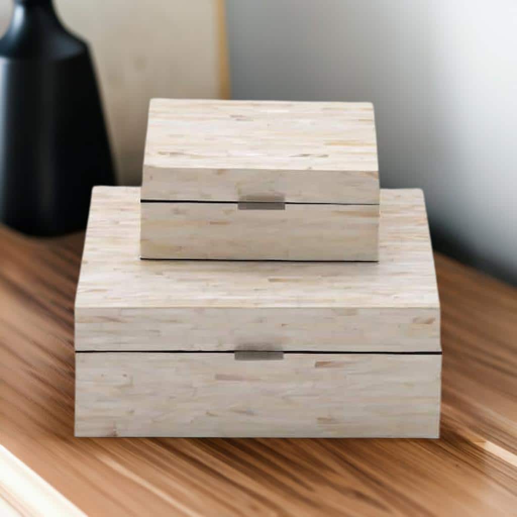 White Mother of Pearl Coastal Box Set | Michaels