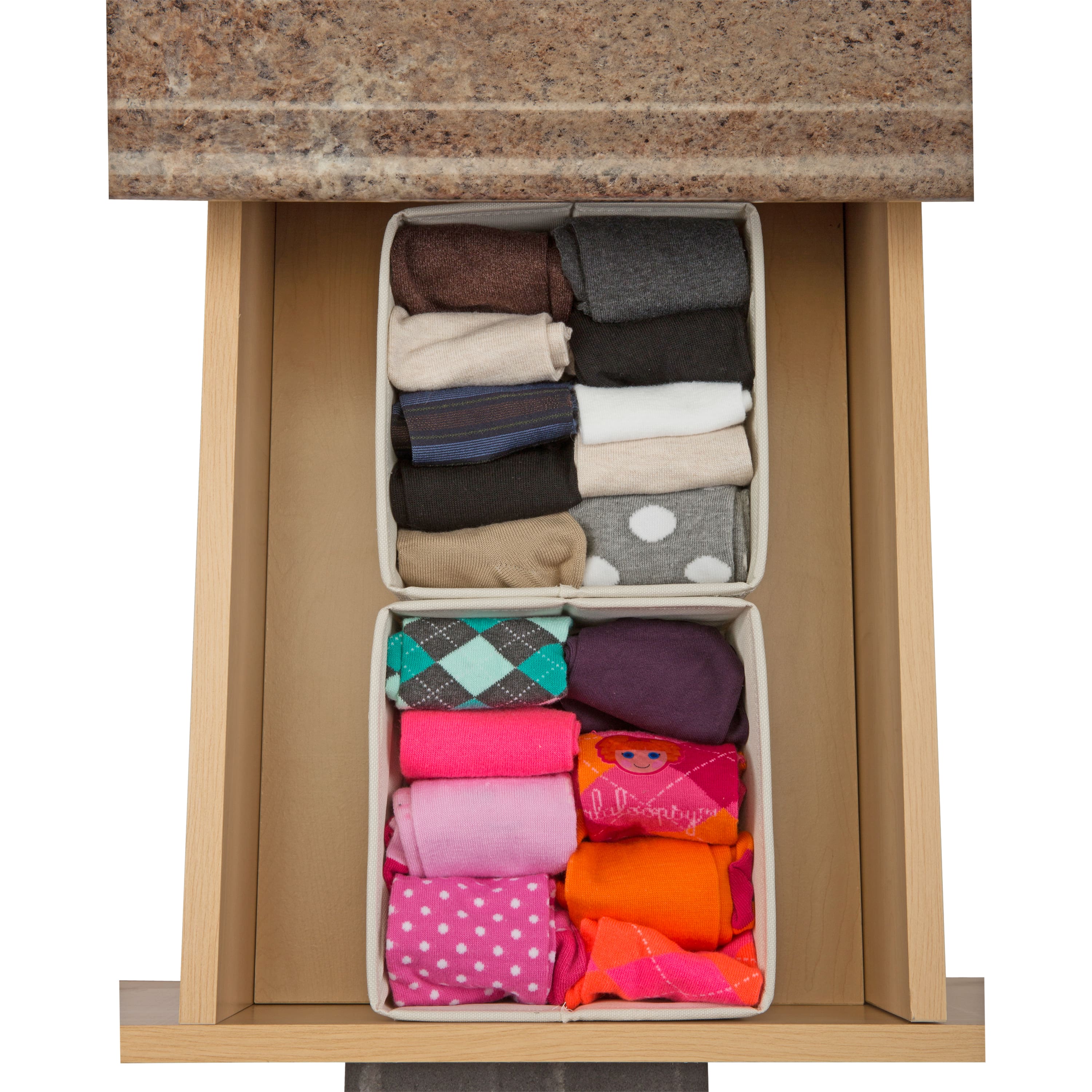 Simplify Faux Jute Medium Square Compartment Drawer Organizer, 2ct ...