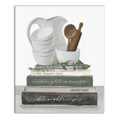 Cookbook Stack Bowls 20" x 24" Canvas Wall Art | Michaels