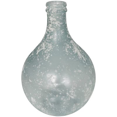 17" Clear Frosted Spanish Glass Bottle Vase | Michaels