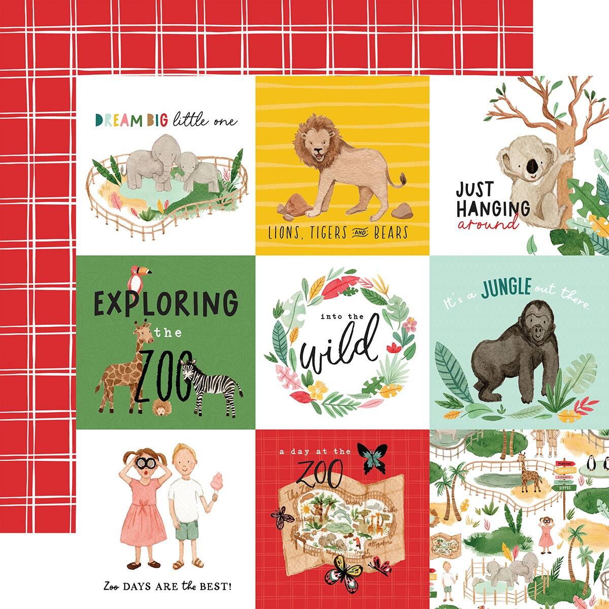 Animal Kingdom Double-Sided Cardstock 12" x 12", 4" x 4" Journaling ...