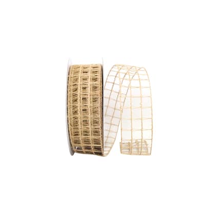 JAM Paper 2.5" x 50yd. Natural Wired Jute Net Ribbon | Michaels