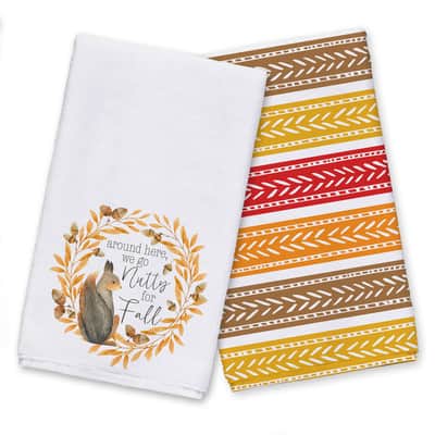 Nutty For Fall Tea Towels, 2ct. | Michaels