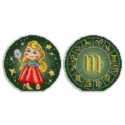 MP Studia Zodiac Signs Virgo Plastic Canvas Counted Cross Stitch Kit ...