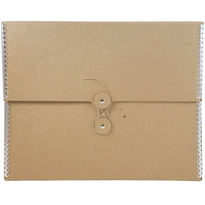 JAM Paper Kraft Brown with Metal Edge Button & String Tie Portfolio 9.5 ...