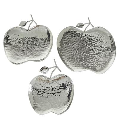 Silver Apple Stainless Steel Contemporary Tray Set | Michaels