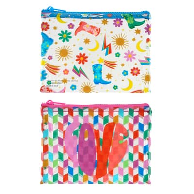 6" x 8" Retro Vinyl Zipper Pouches, 2ct. by Fab Finds | Michaels