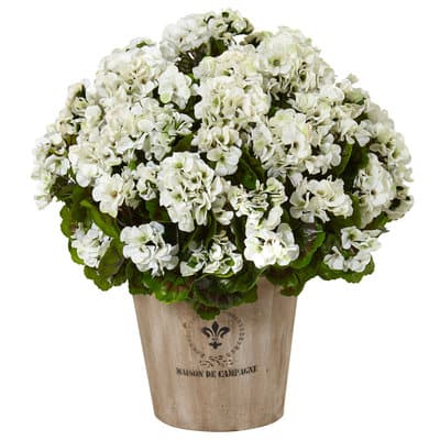 22" Geranium in Farmhouse Planter | Michaels