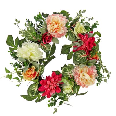 22" Mixed Garden Flowers Spring Wreath | Michaels