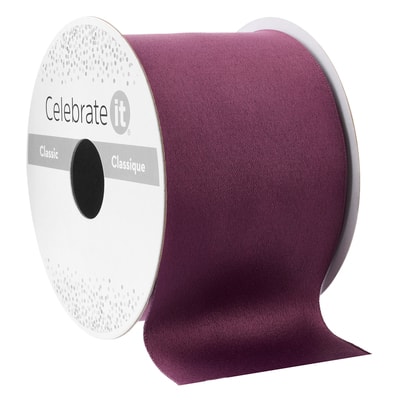 2.5" x 10yd. Wine Wired Satin Ribbon by Celebrate It™ Classic | Michaels