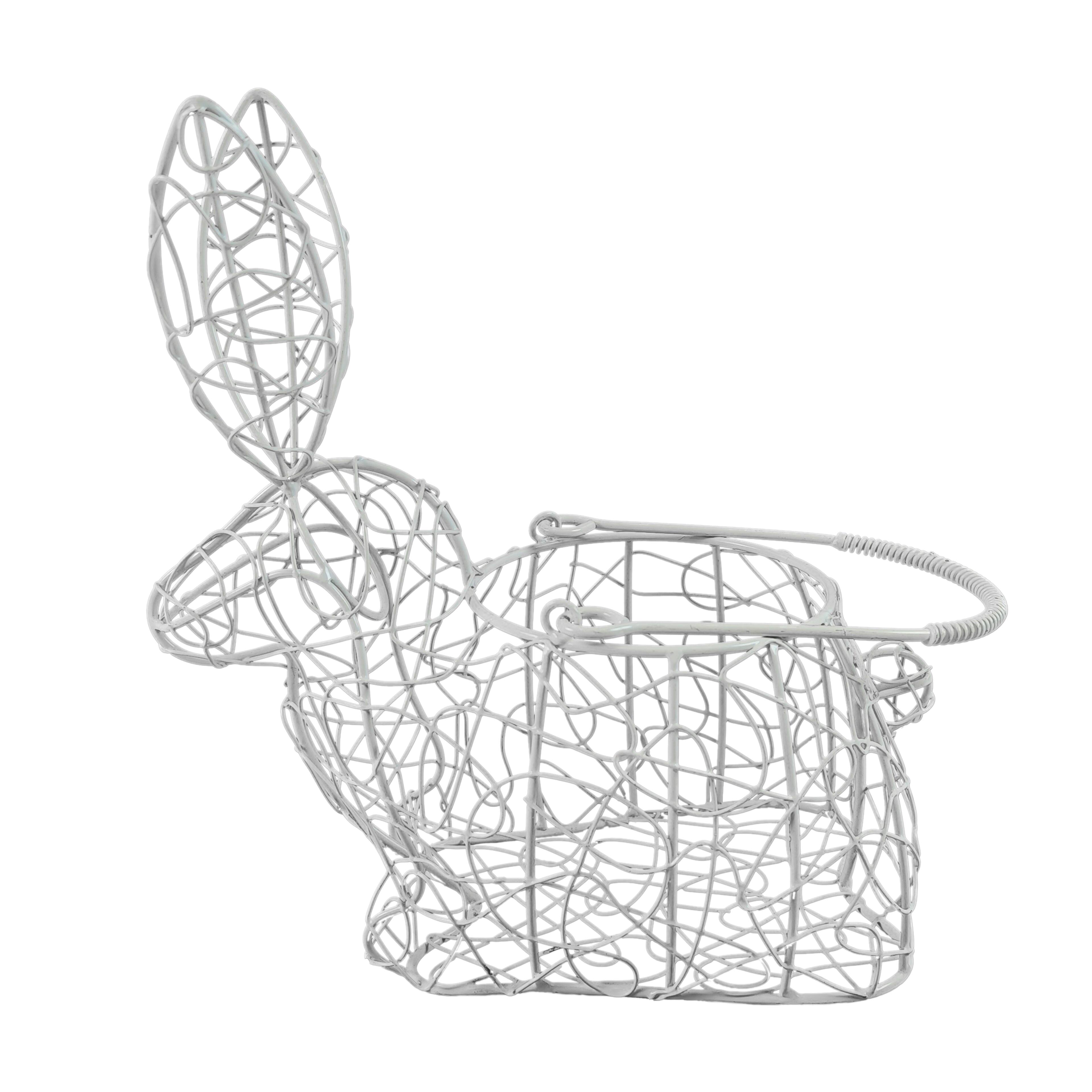 12" White Bunny Metal Wire Basket by Ashland® | Michaels