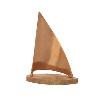 Brown Aluminum Coastal Sail Boat Sculpture, 13" x 18" | Michaels