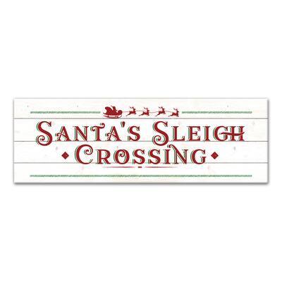 Santas Sleigh Crossing Wood 36x12 Canvas Wall Art | Michaels