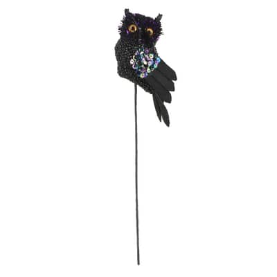 11.75" Black Iridescent Owl Pick by Ashland® | Michaels