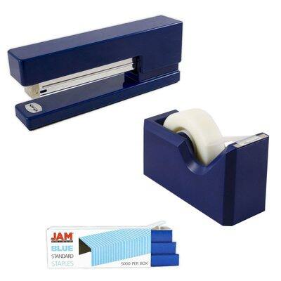 JAM Paper Stapler, Tape Dispenser & Staples Office Trio Kit, Color ...