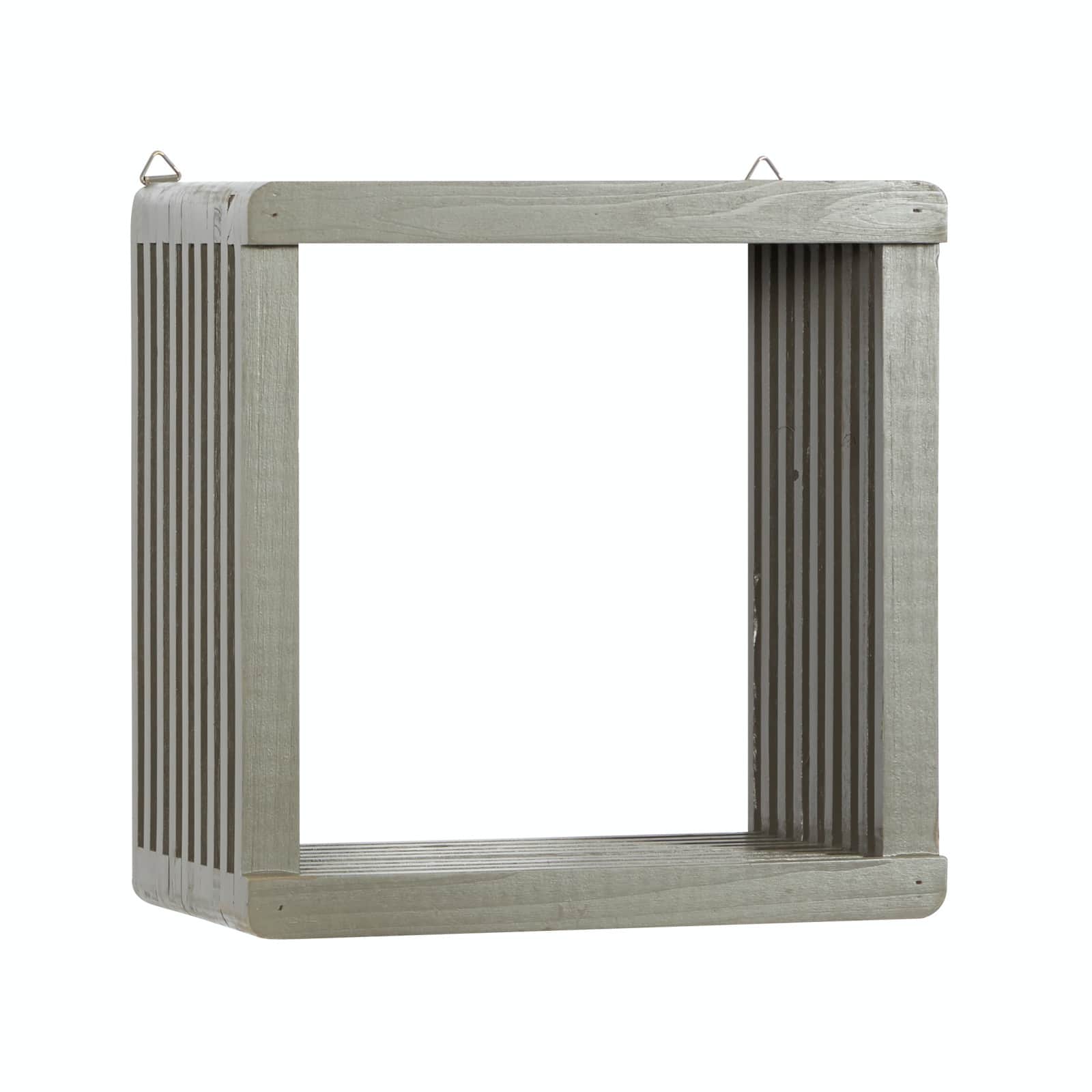 Gray Wood Contemporary Wall Shelf, 12" x 12" x 7" | Michaels