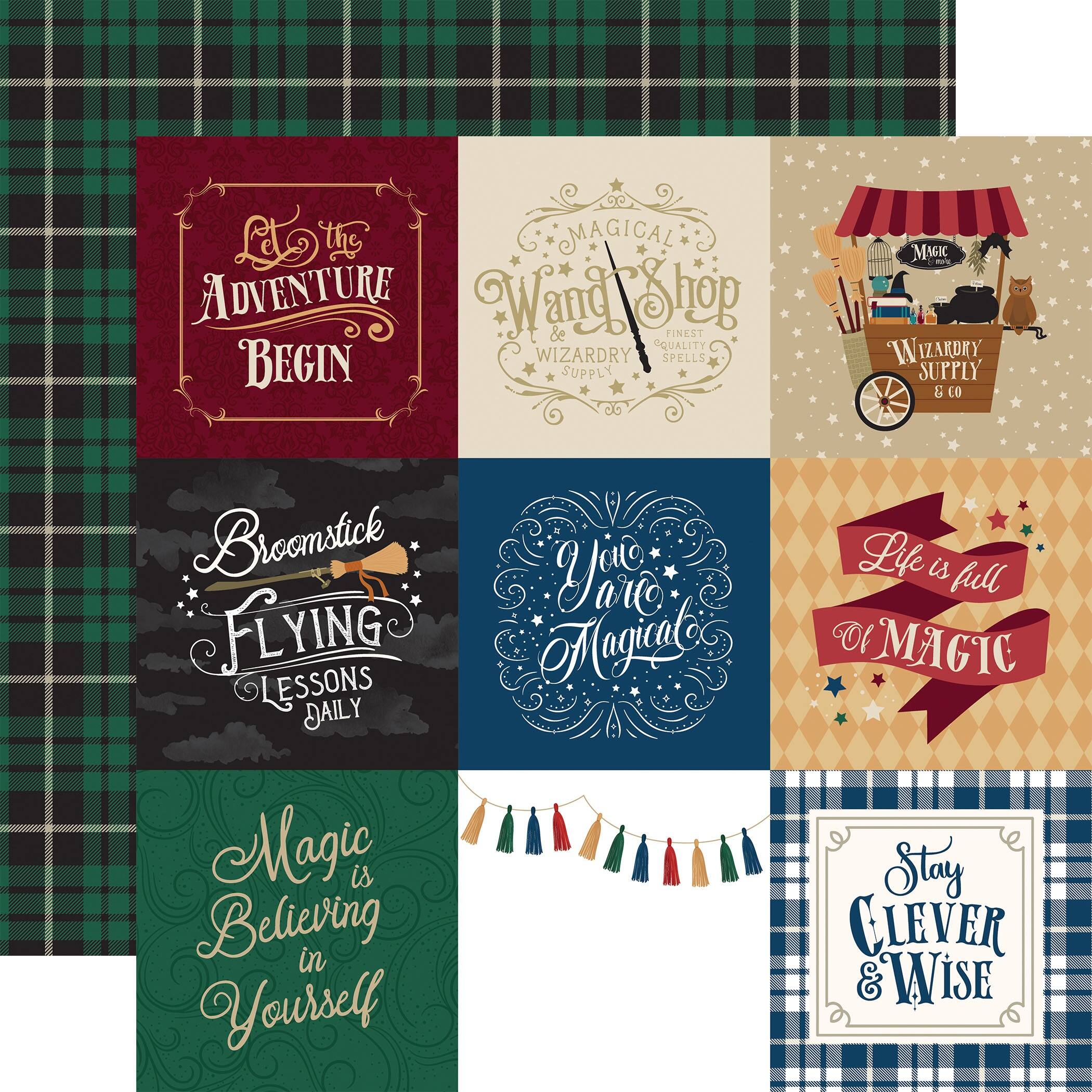 Witches & Wizards No.2 Double-Sided Cardstock 12" x 12", 4" x 4 ...