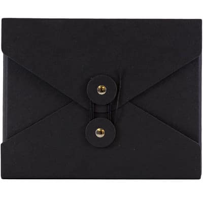 JAM Paper Black 5.25" x 6.75" Button & String Tie Portfolio | Michaels