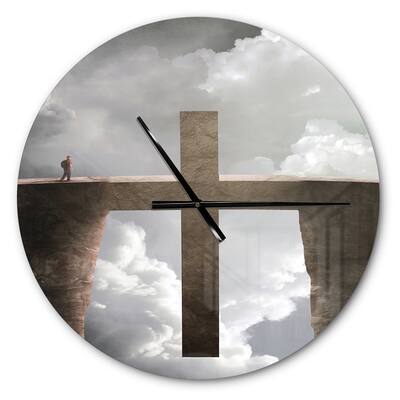 Designart Big Cross Between Two Cliffs Wall Clock | Michaels