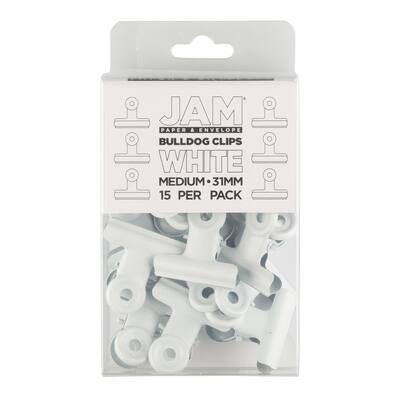 JAM Paper 31mm Metal Bulldog Clips, 15ct., Color: White | Michaels