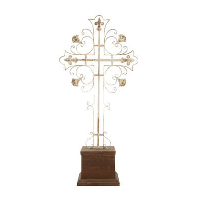 30" White Iron French Country Cross | Michaels