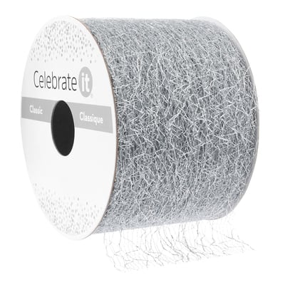 2.5" x 10yd. Silver Mesh Ribbon by Celebrate It® Classic | Michaels