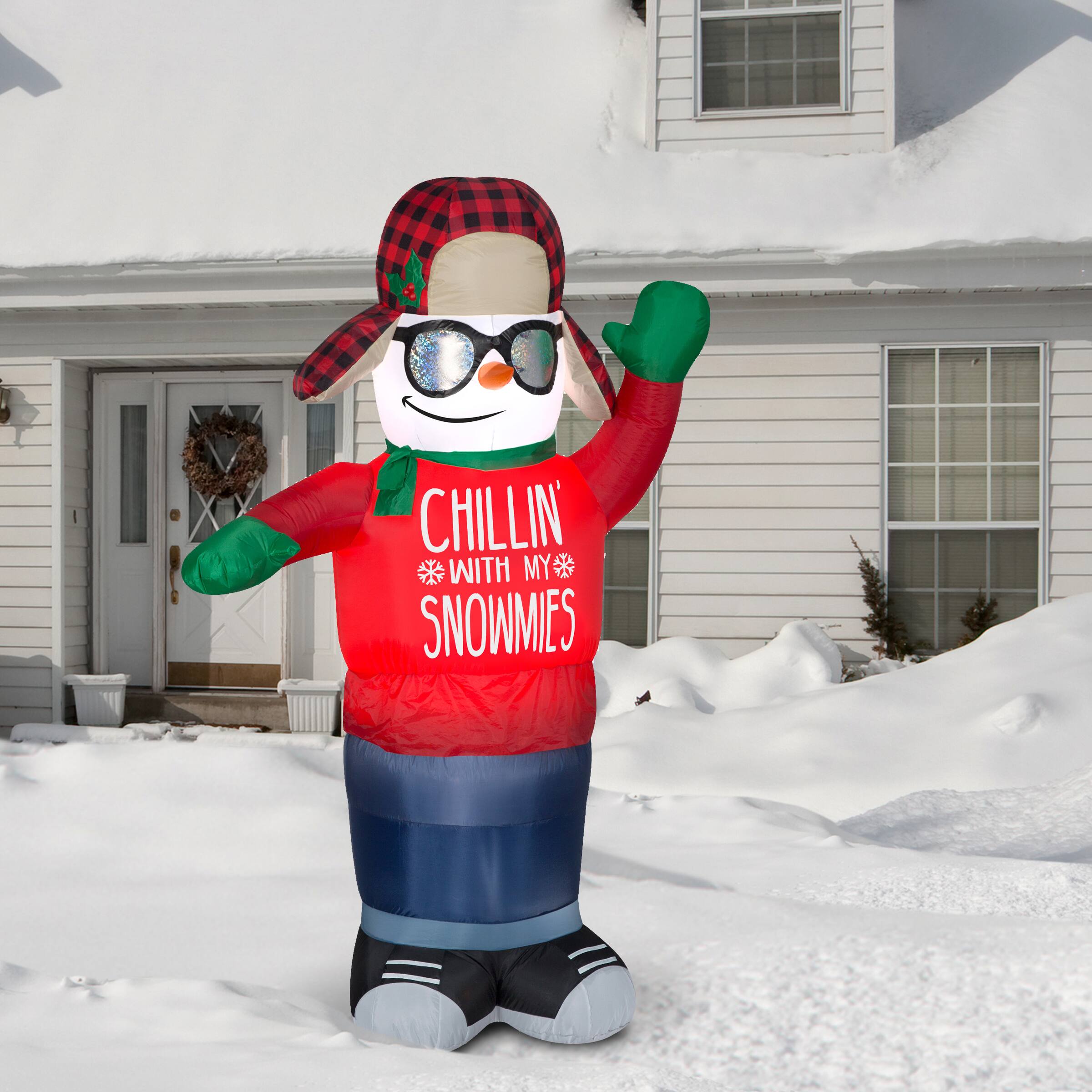 6ft. Inflatable Animated Chilling Snowman | Christmas Inflatables ...