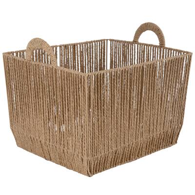 Simplify Small Vertical Weave Storage Basket with Round Handles | Michaels