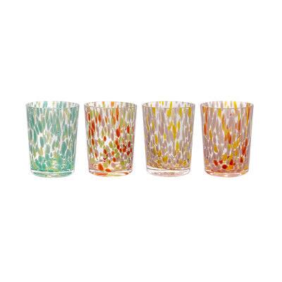 Hello Honey® Round Varied Multicolor Drinking Glass Set, Size: 4 ...
