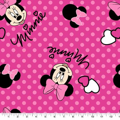Springs Creative Disney® Minnie Heads on Pink Fleece | Michaels