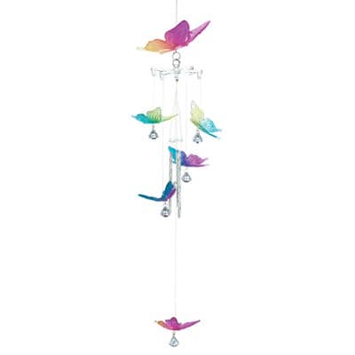 22" Rainbow Butterfly Wind Chimes | Michaels