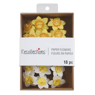 Yellow & White Daffodil Paper Flowers by Recollections™, 18ct. | Michaels