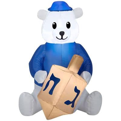 3ft. Airblown® Inflatable Hanukkah Dreidel Bear | Michaels