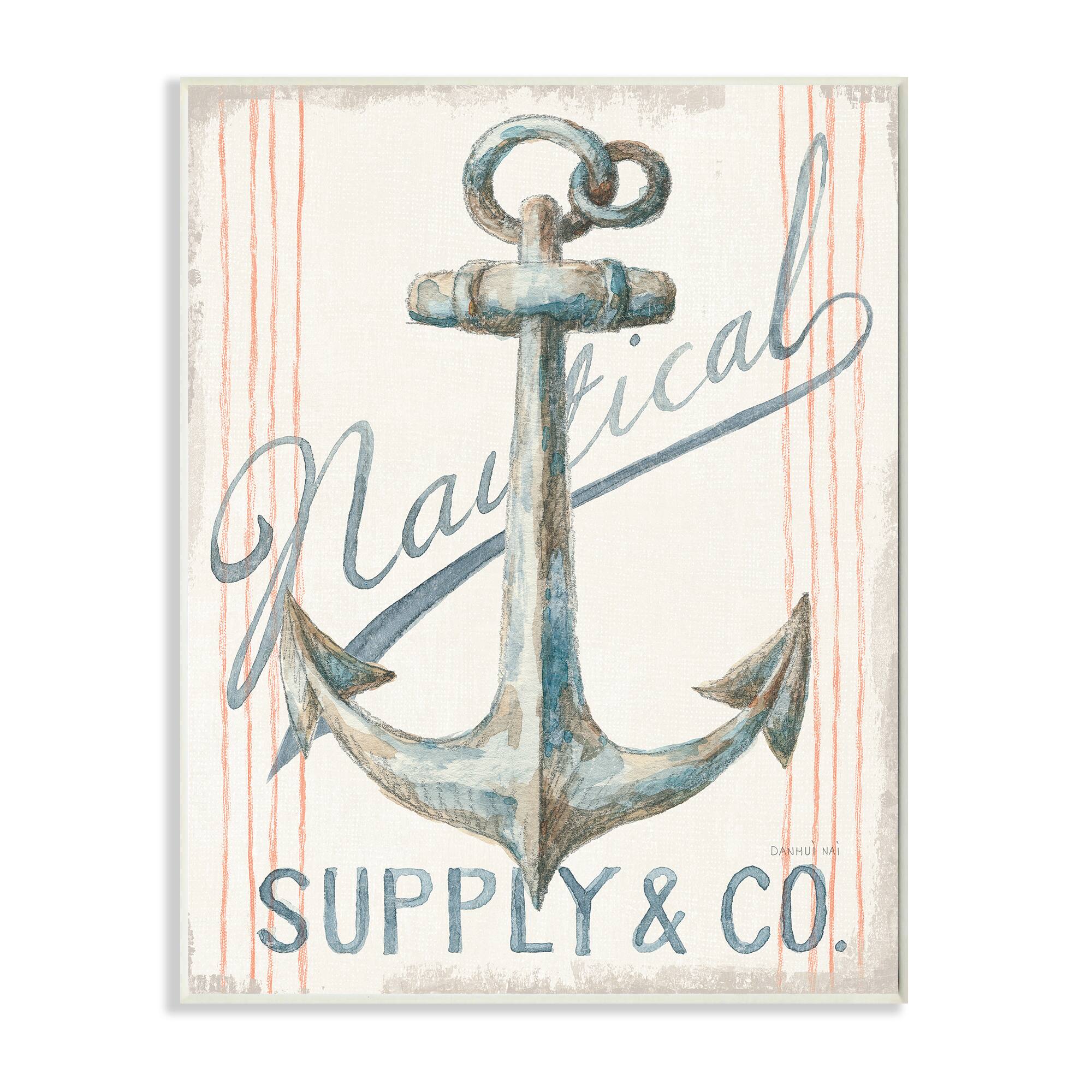 Stupell Industries Nautical Boat Anchor Watercolor Wall Plaque | Michaels