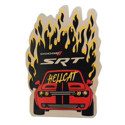 Dodge SRT Hellcat Embossed Shaped Metal Wall Sign | Michaels