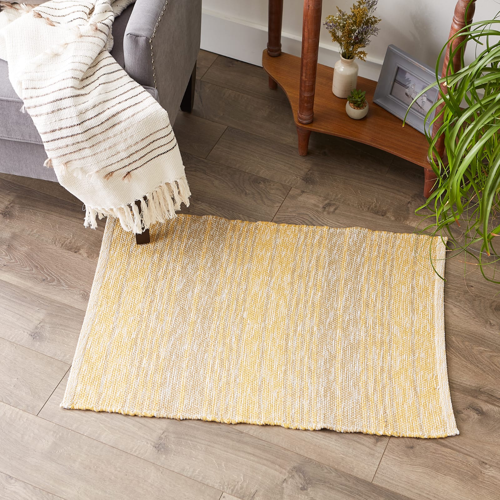 DII® Variegated Stripe Handwoven Recycled Yarn Rug, 2ft. x 3ft. | Rugs ...
