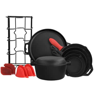 MegaChef 12 Piece Round PreSeasoned Cast Iron Cookware Set | Michaels