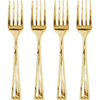 Buy in Bulk - 12 Packs: 24 ct. (288 total) Gold Mini Forks by Celebrate ...