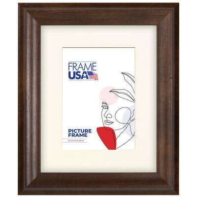 Frame USA Verona Narrow Mocha Single Image Picture Frame with Mat, Size ...