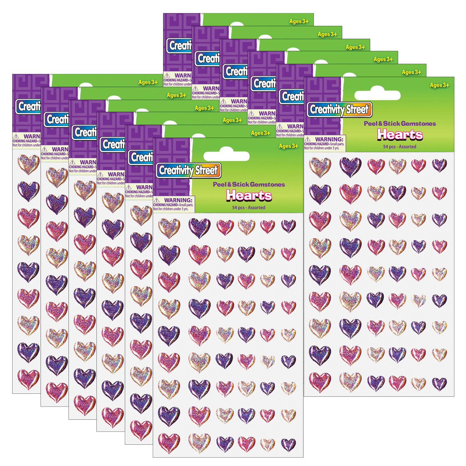 6 Packs: 12 Packs 54 ct. (3,888 total) Creativity Street® Hearts Peel ...