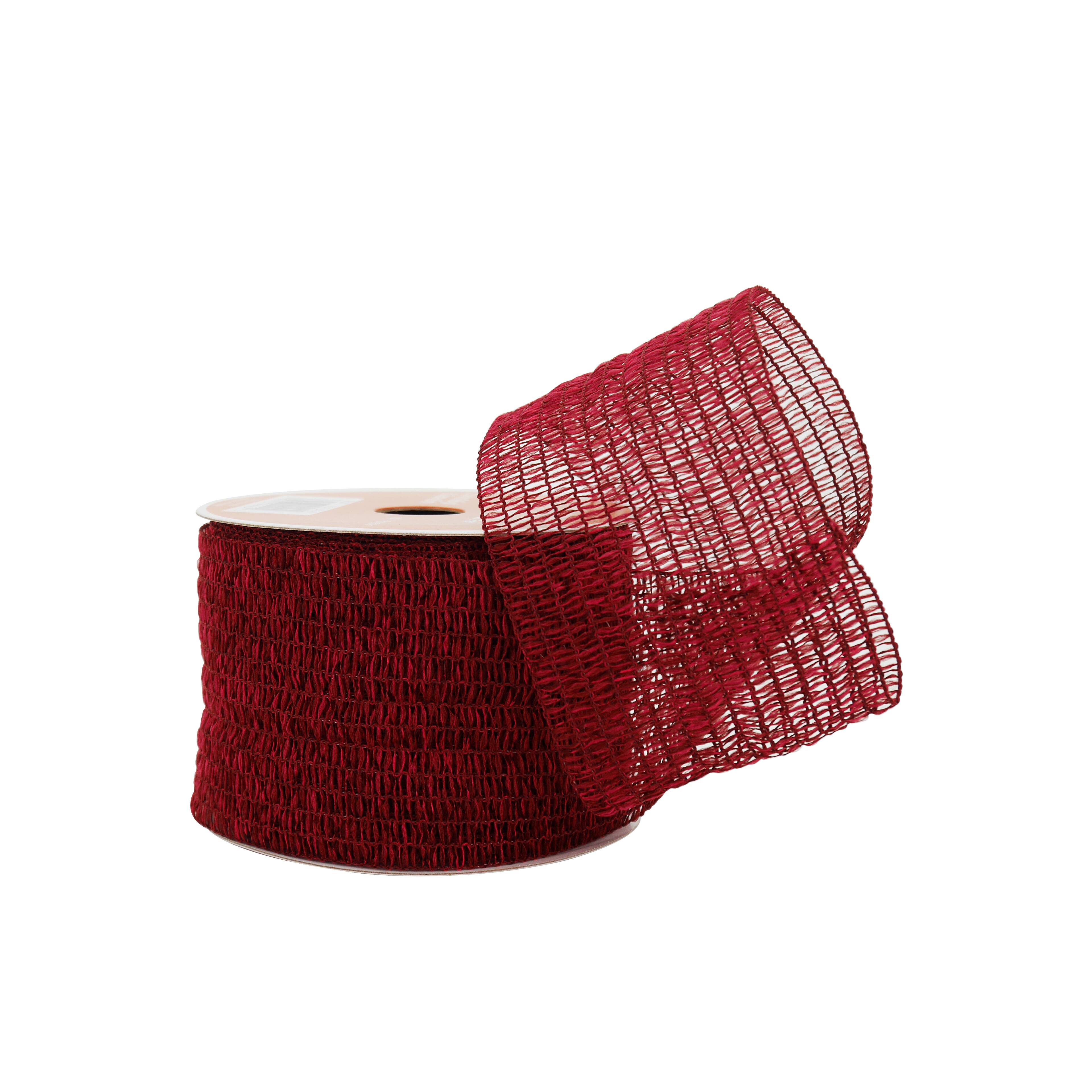 2.5" x 20ft. Burgundy Mesh Ribbon by Celebrate It® Blush Romance | Michaels