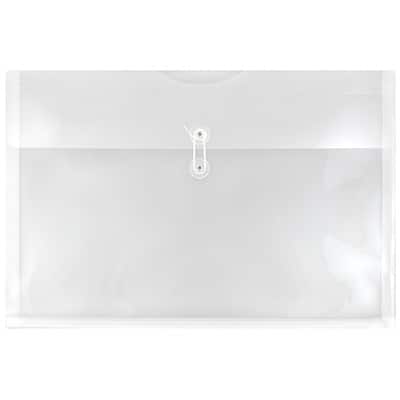 JAM Paper 12" x 18" Clear Plastic Button & String Tie Closure Envelopes ...