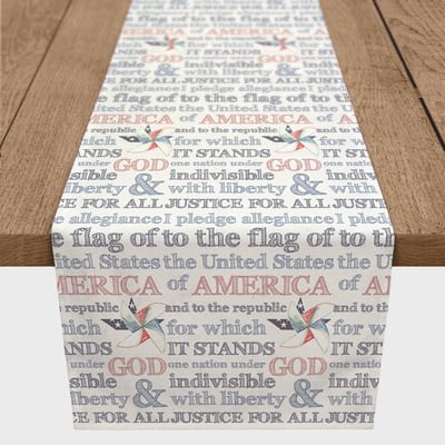 Pledge of Allegiance Poly Twill Table Runner | Michaels