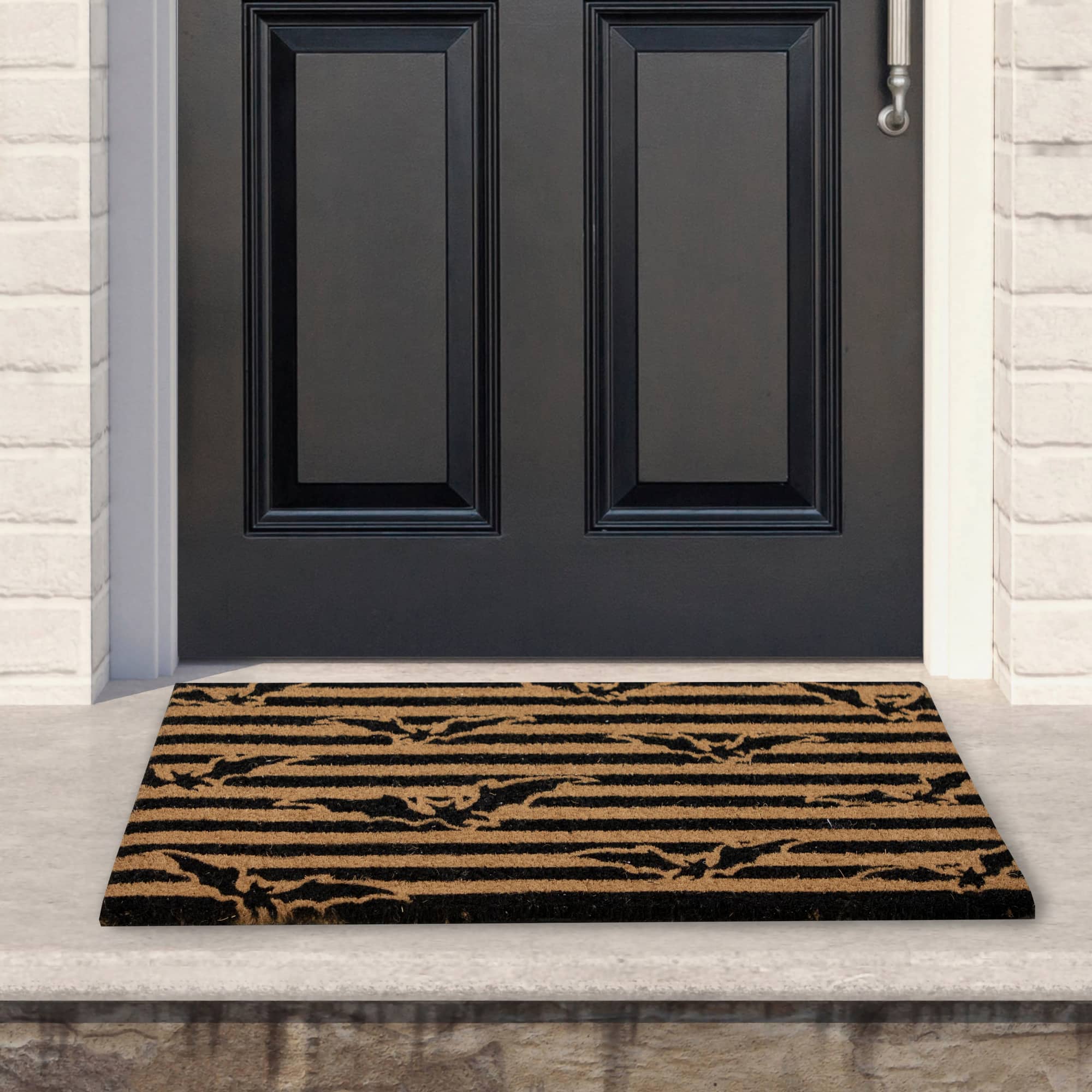 Natural Coir Flying Bats Halloween Doormat | Michaels