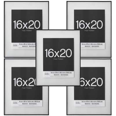 Buy in Bulk - 5 Pack: Black Thin 16" x 20" Float Frame, Basics by Studio Décor® | Michaels