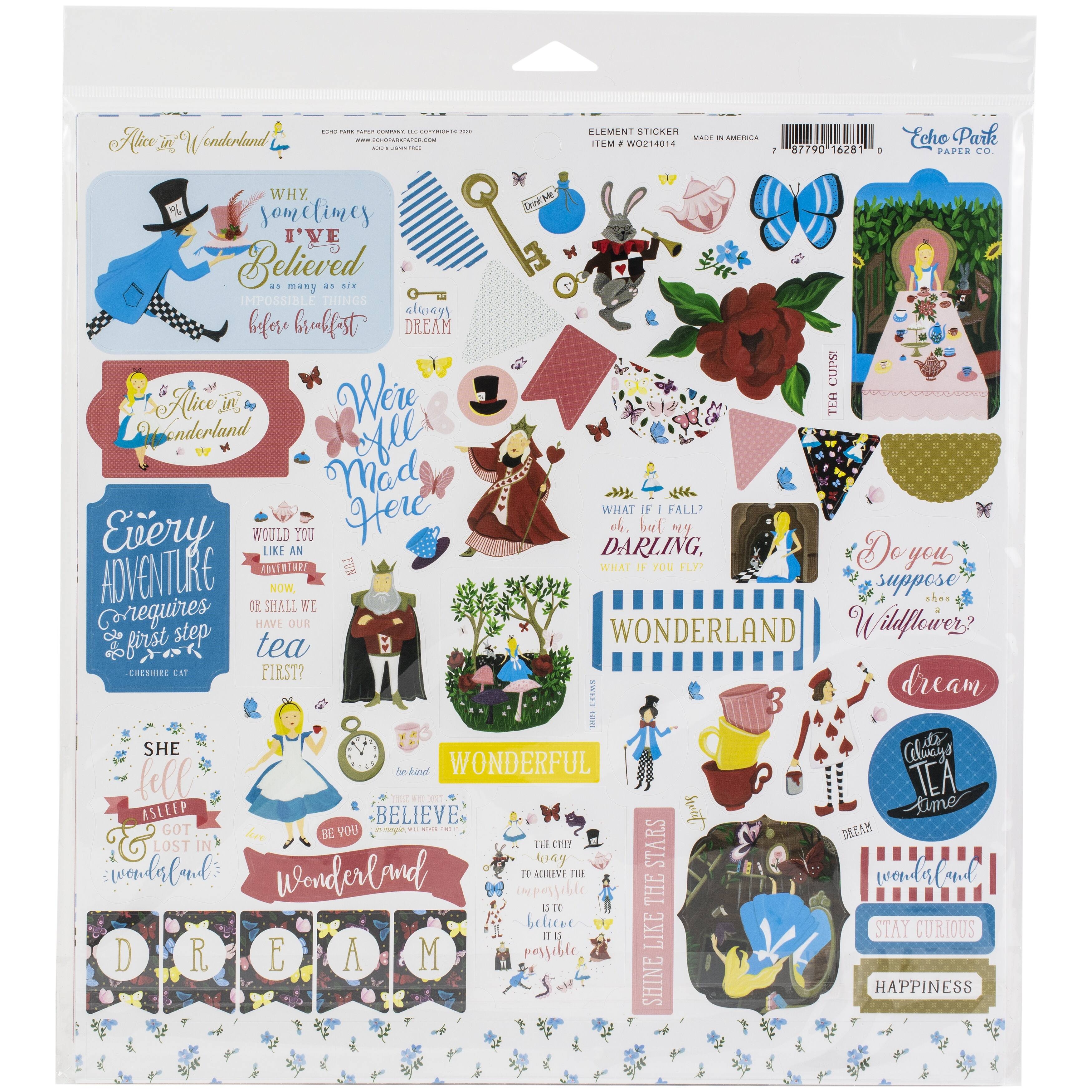 Echo Park Paper Co Alice in Wonderland Collection 6X6 Pad Double-sided ...