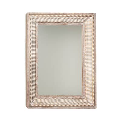 43" Brown Farmhouse Metal Wall Mirror | Michaels