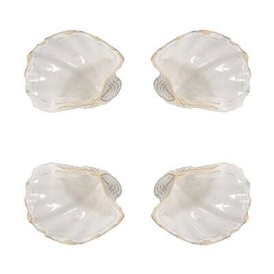 Hello Honey® 8" White Reactive Crackle Glaze Stoneware Shell Plates ...