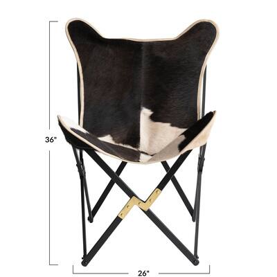 Hello Honey® 36" Cowhide Modern Metal Foldable Butterfly Chair | Michaels